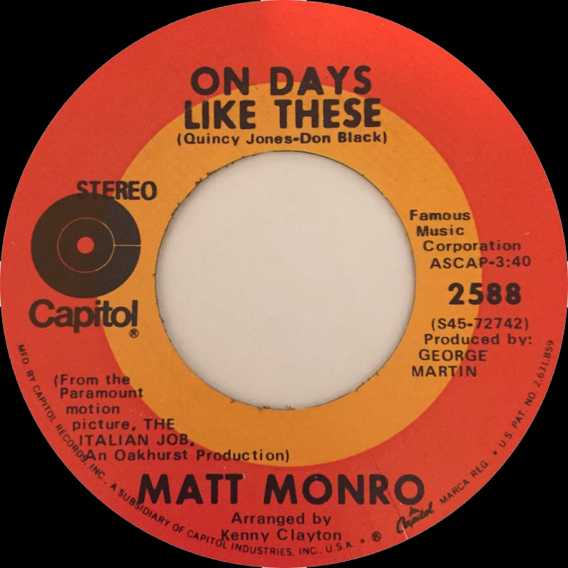 Discography Singles 3 – Matt Monro