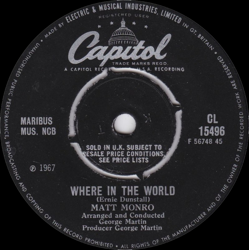 Discography Singles 3 – Matt Monro